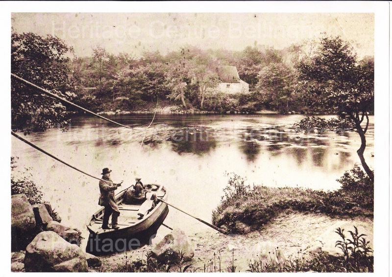 Ferry at Humshaugh. Mr Turnbull, ferryman and part-time cobbler ...